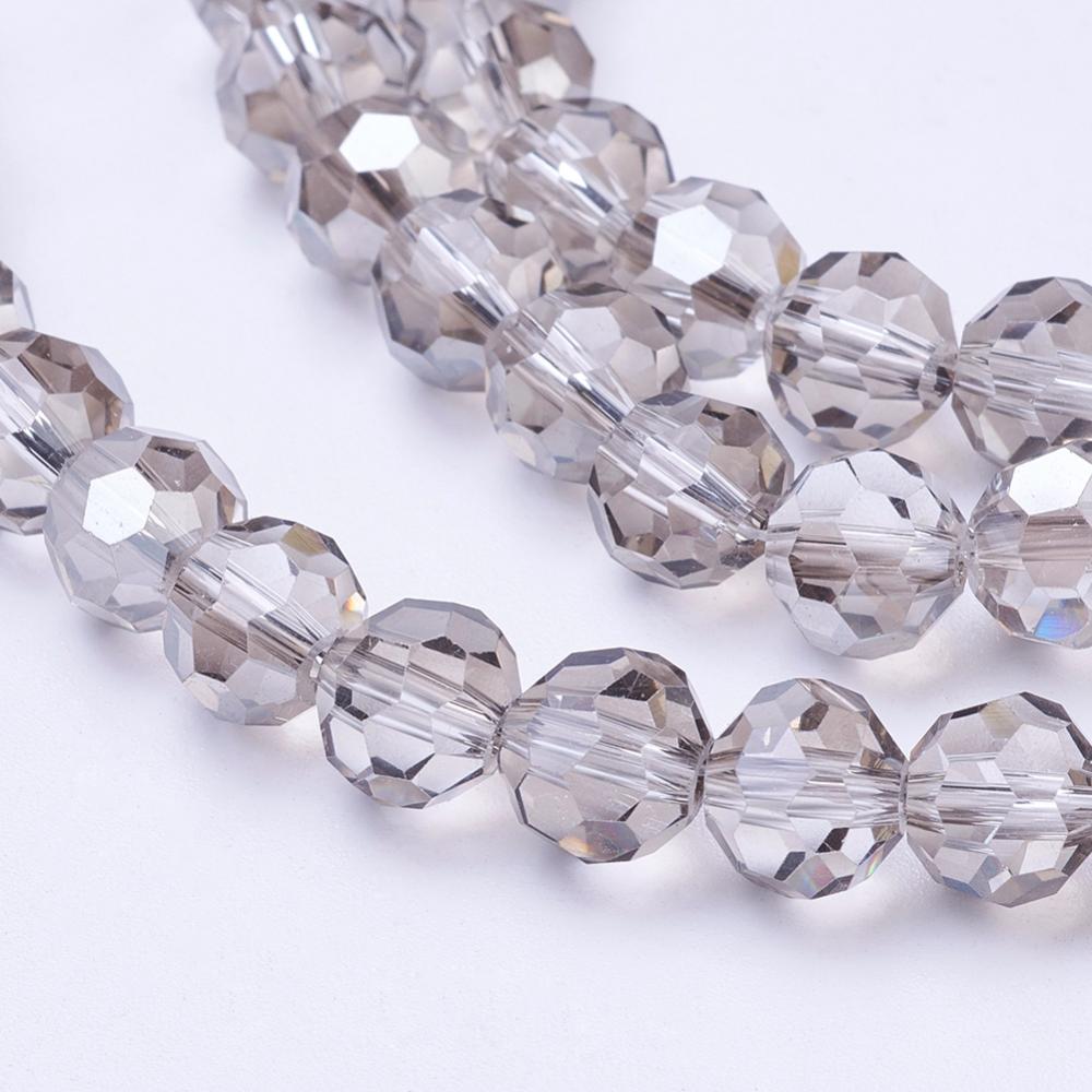 Faceted Round 8mm Glass Gainsboro AB 33.5cm St Approx 45 beads – Heart ...