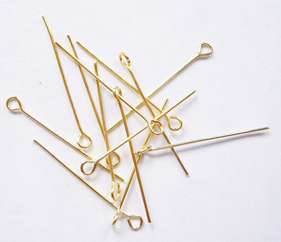 Eye Pin 35mm Cadmium & Lead Free Gold 10gms – Heart Bead Studio